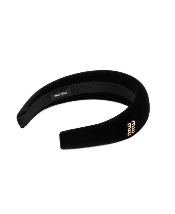 Miu Miu Logo-embellished Velvet Headband