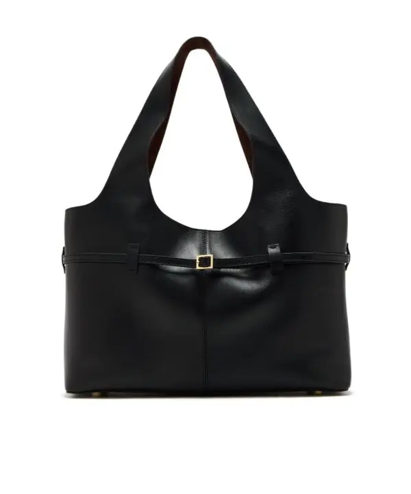 Manu Atelier Buckled Leather Shoulder Bag