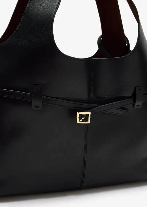 Manu Atelier Buckled Leather Shoulder Bag