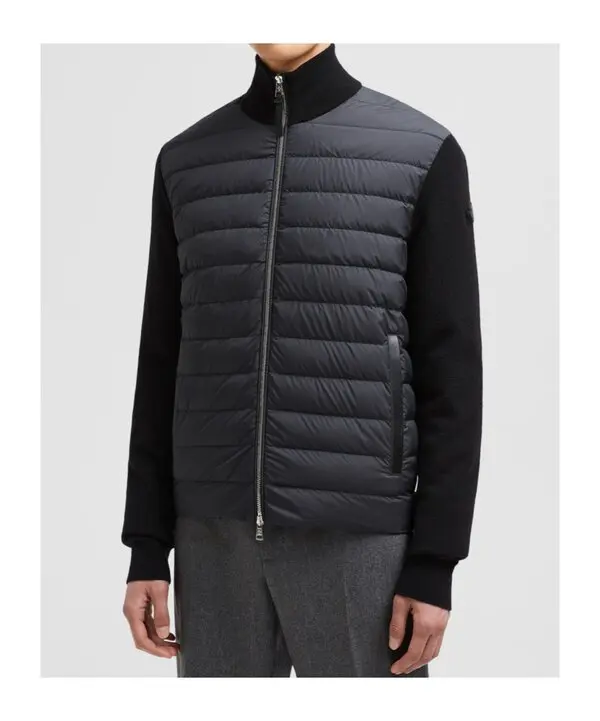 Moncler High Neck Paneled Cardigan