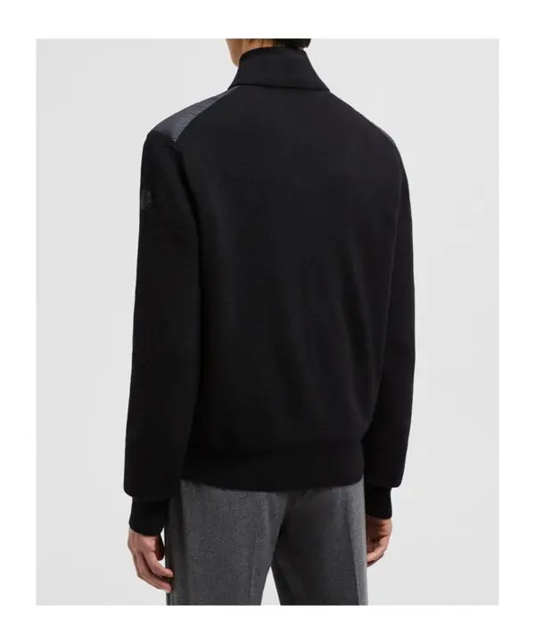 Moncler High Neck Paneled Cardigan