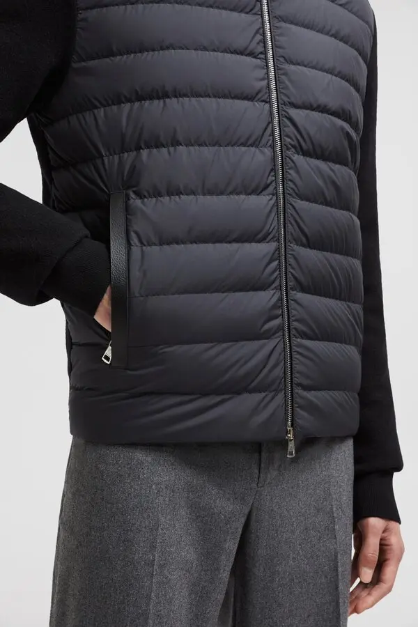 Moncler High Neck Paneled Cardigan