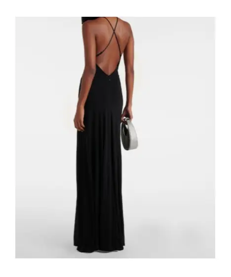 Staud Fleur Mesh-paneled Jersey Gown