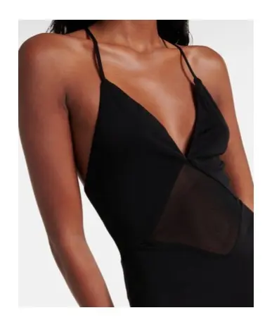 Staud Fleur Mesh-paneled Jersey Gown