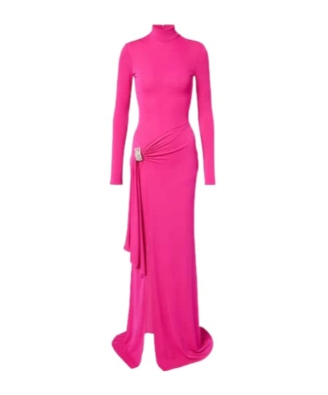 David Koma Embellished Draped Gown - Pink