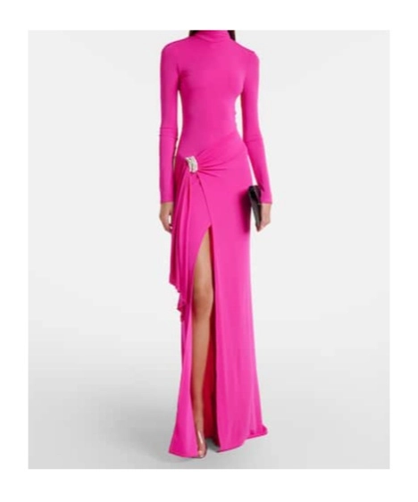 David Koma Embellished Draped Gown
