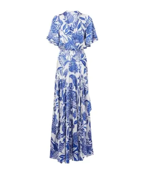 Poupette St Barth Mabelle Satin Maxi Dress - Blue