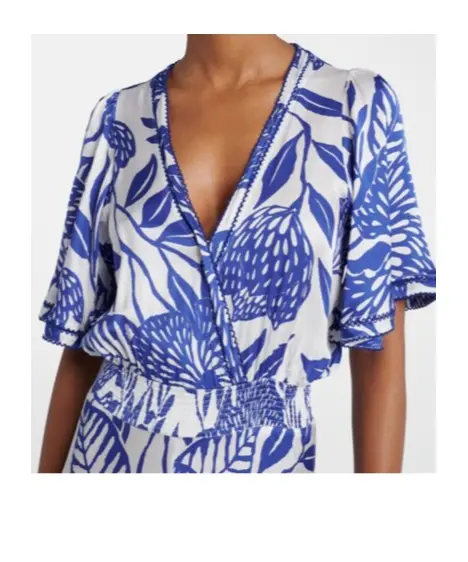 Poupette St Barth Mabelle Printed Satin Maxi Dress