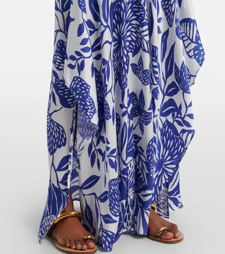 Poupette St Barth Mabelle Printed Satin Maxi Dress
