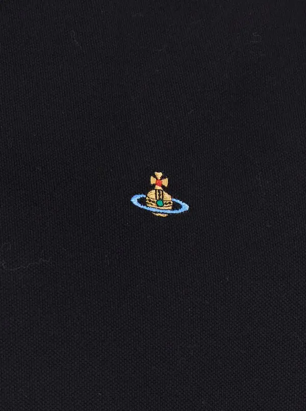 VIVIENNE WESTWOOD Logo Embroidered Polo Shirt - Black