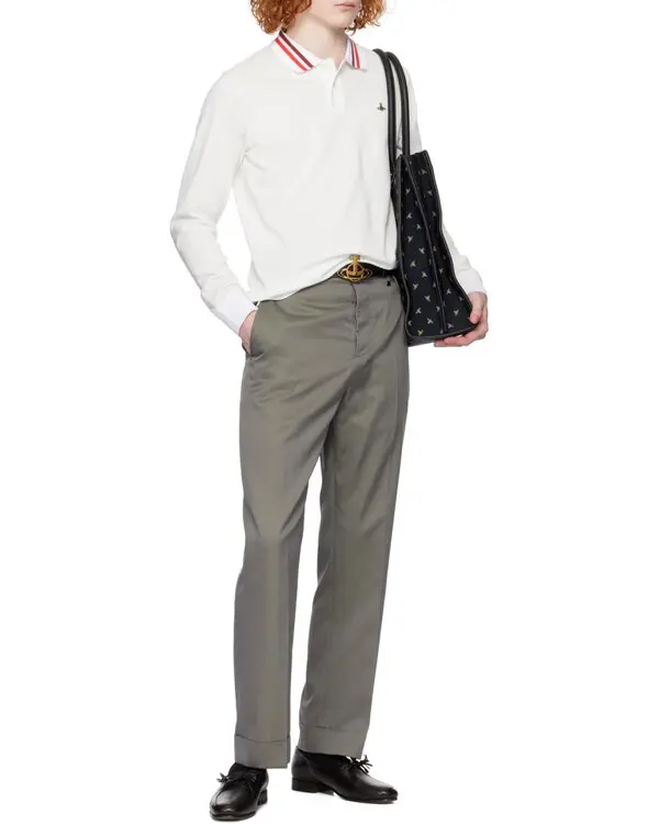 VIVIENNE WESTWOOD Logo Embroidered Polo Shirt - White