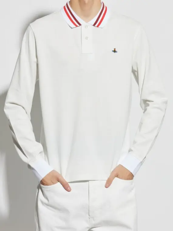 VIVIENNE WESTWOOD Logo Embroidered Polo Shirt - White