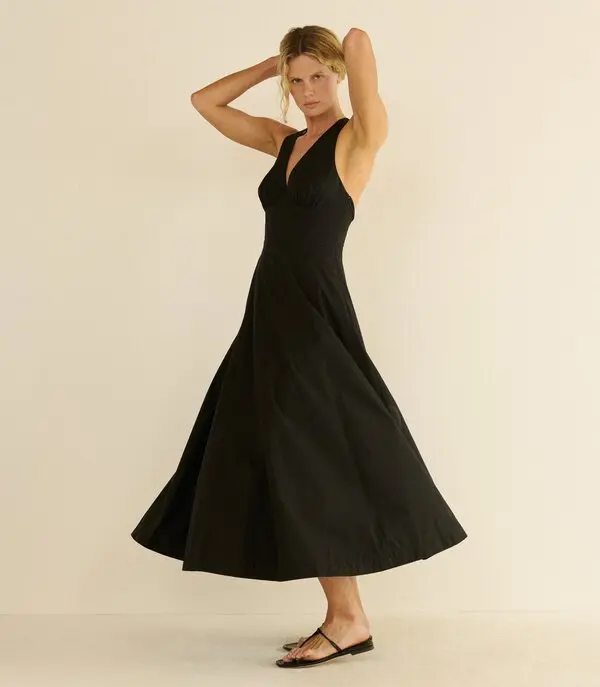 DÔEN Rosetta Halterneck Maxi Dress With Criss-cross Back