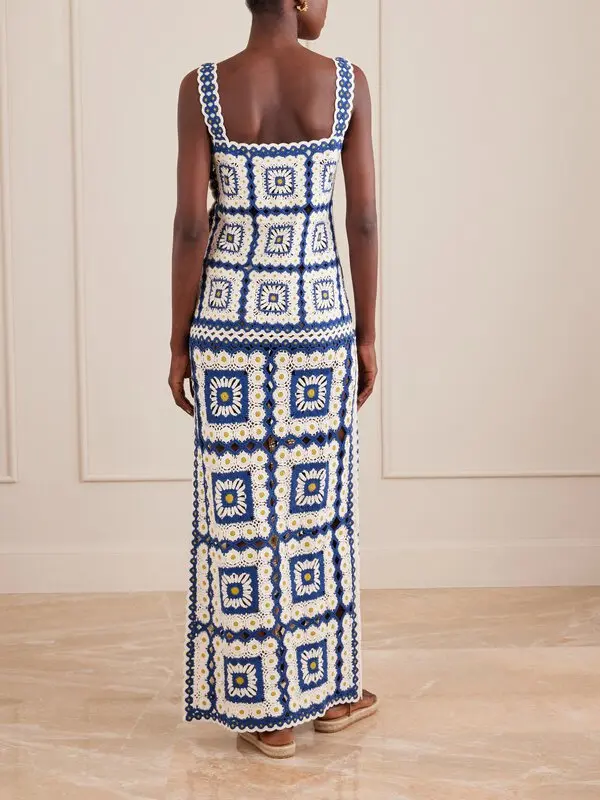 ALEMAIS Dolly" Crochet Cotton Maxi Dress - Neutrals