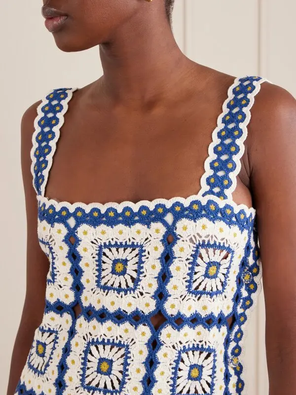 ALEMAIS Dolly" Crochet Cotton Maxi Dress - Neutrals
