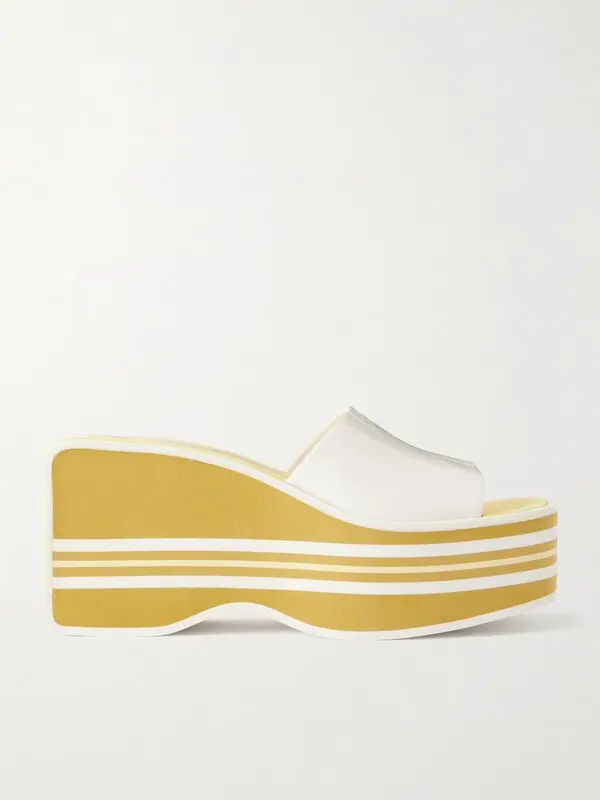 Chloé Swimming Cool Patent Leather Platform Sandals - Yellow