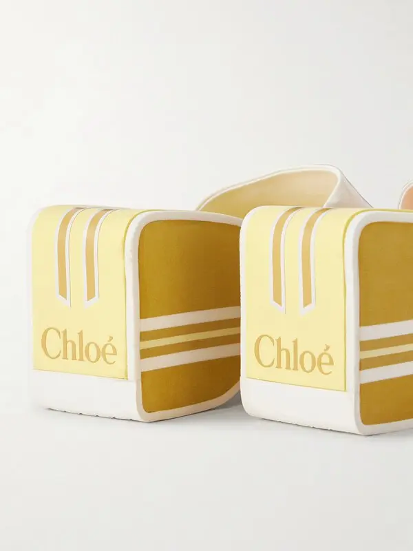 Chloé Swimming Cool Patent Leather Platform Sandals - Yellow