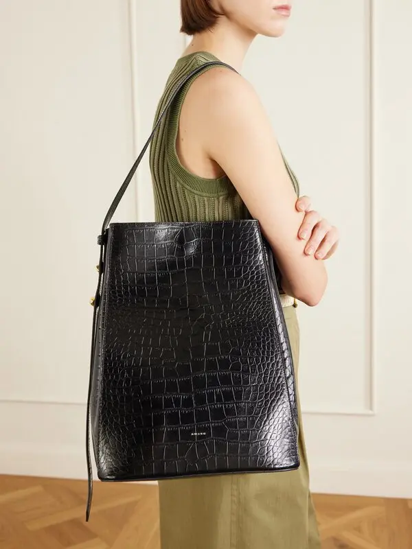 AMANU Somalia Croc-effect Leather Shoulder Bag