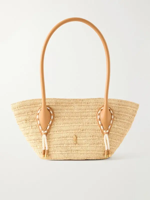 CHRISTIAN LOUBOUTIN Venus Embellished Raffia Tote - Neutrals