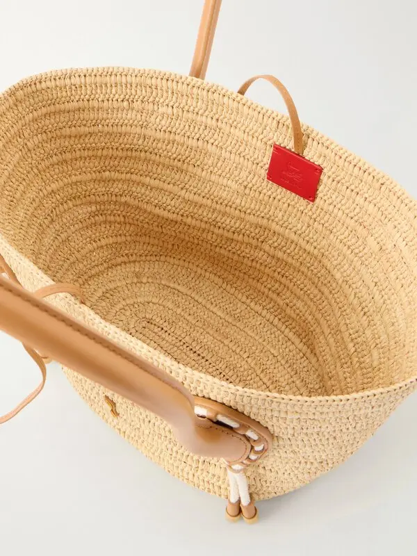 CHRISTIAN LOUBOUTIN Venus Embellished Raffia Tote - Neutrals