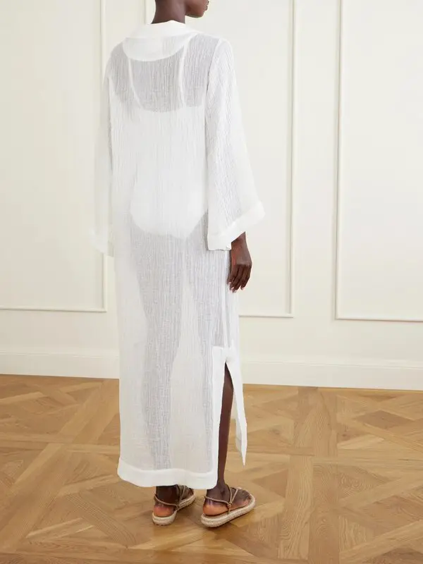 Lisa Marie Fernandez Linen-blend Coverup - White