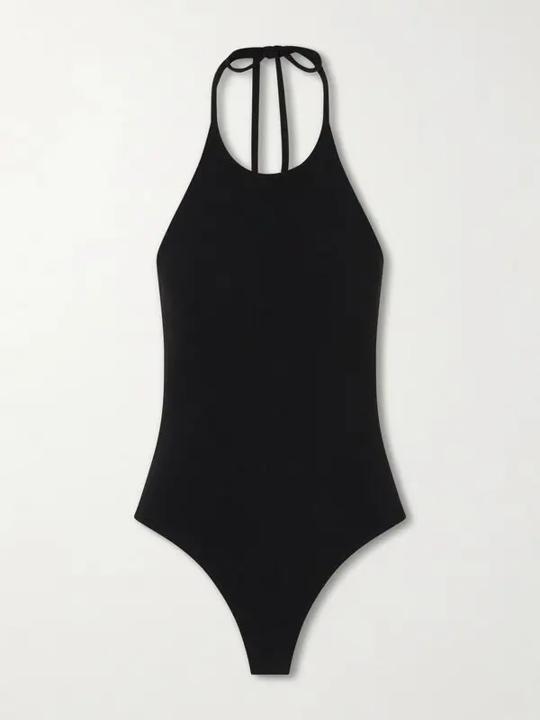 Lisa Marie Fernandez Halter Maillot Swimsuit - Black