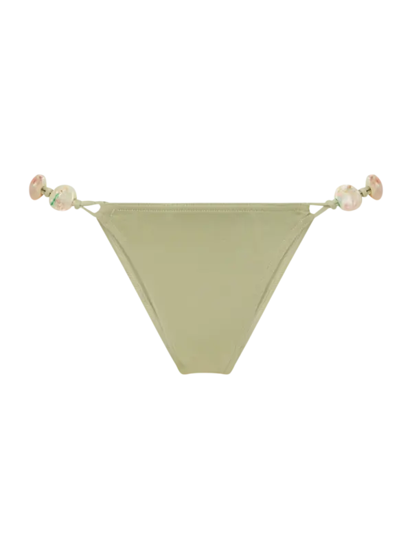 ERES Farrah Bikini Bottom With Stone Bead Embellishments - Green