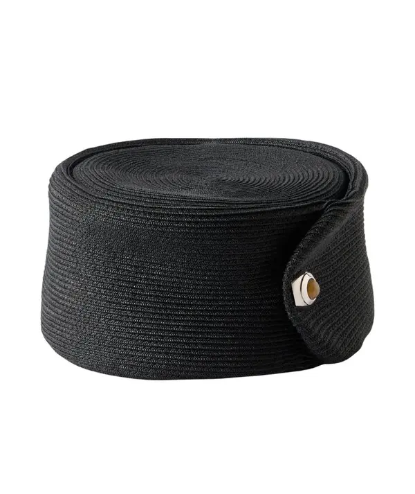 GIGI BURRIS MILLINERY Tenley Embellished Braided Straw Turban - Black