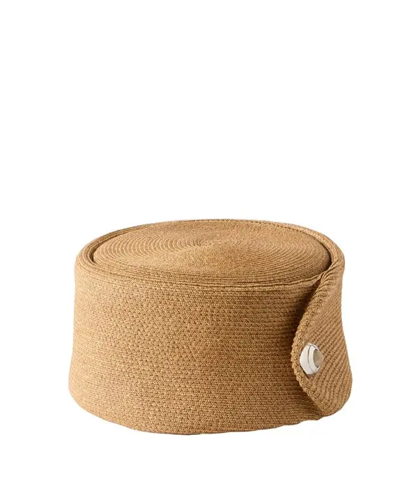 GIGI BURRIS MILLINERY Tenley Embellished Braided Straw Turban - Brown