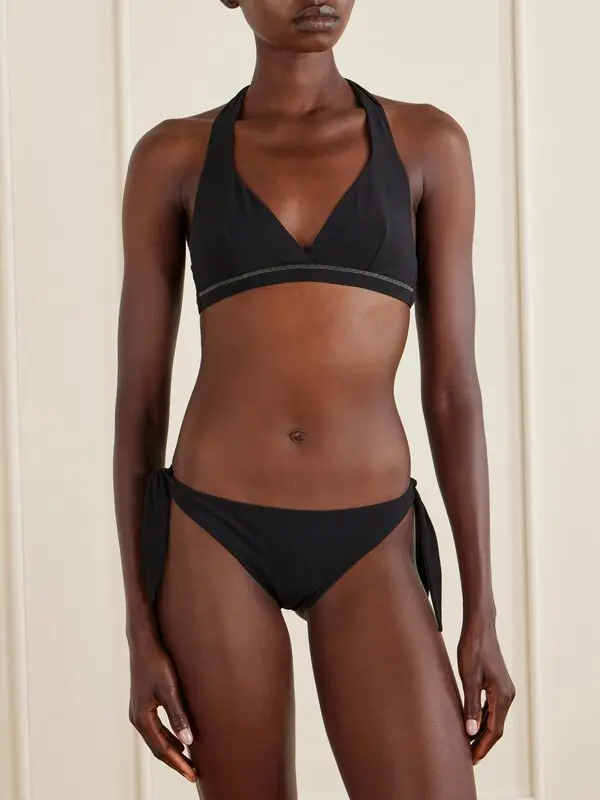Brunello Cucinelli Embellished Triangle Bikini Top