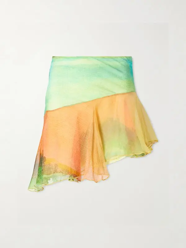 DONDE ESTEBAN Formentera Silk Mini Skirt - Orange