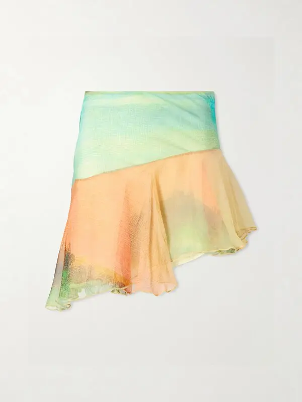 DONDE ESTEBAN Formentera Silk Mini Skirt - Orange