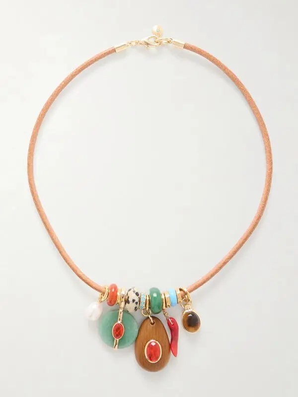 ROXANNE ASSOULIN The Leather Stone Gold-tone, -stone And Leather Necklace - Multi