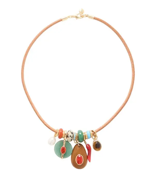 ROXANNE ASSOULIN The Leather Stone Gold-tone" Necklace - Multi