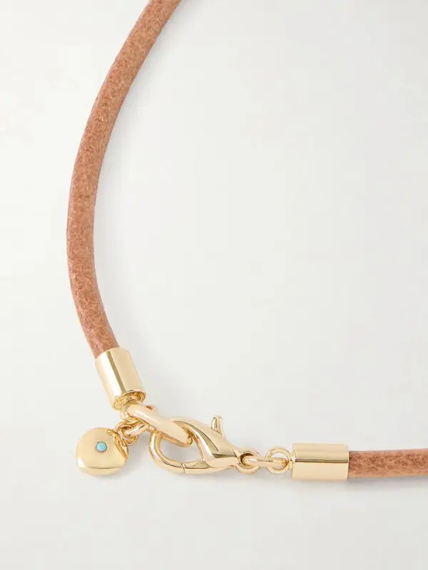 ROXANNE ASSOULIN The Leather Stone Gold-tone" Necklace