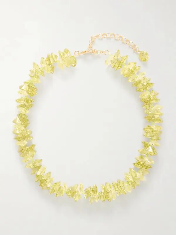 ROXANNE ASSOULIN The Cubic Cluster Gold-tone Cubic Zirconia Beaded Necklace - Green