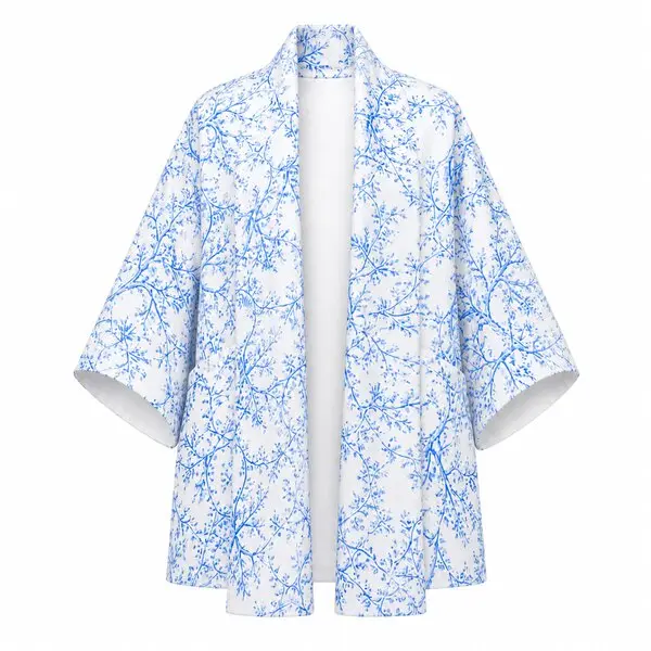 LUMINA ELIGMA The Duality Linen Reversible Jacket White Pattern