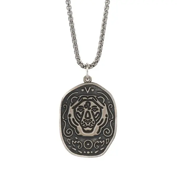 EBRU JEWELRY Silver / Black Leo King Sterling Silver Necklace Silver - Silver/black