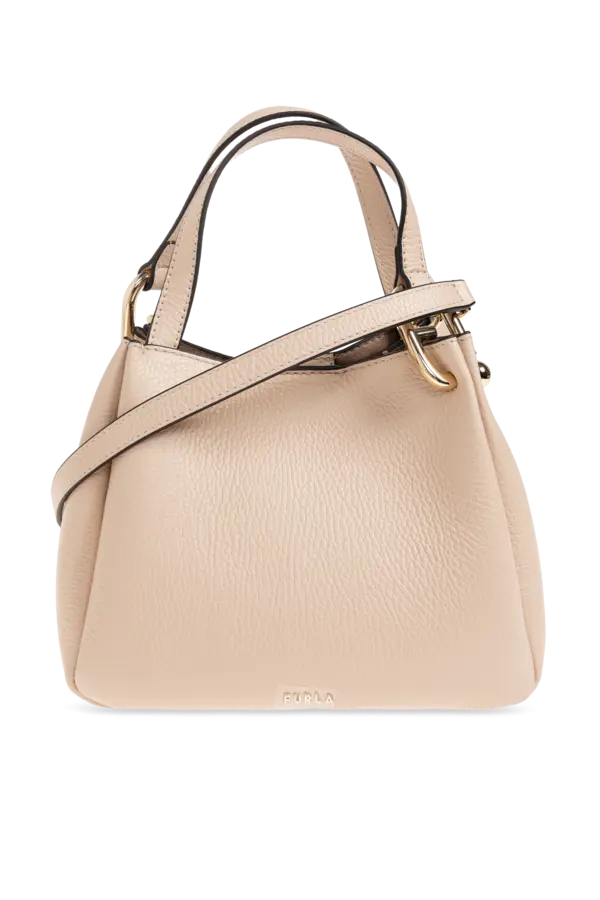 Furla Nuvola Bucket Bag In Genuine Leather - Nude