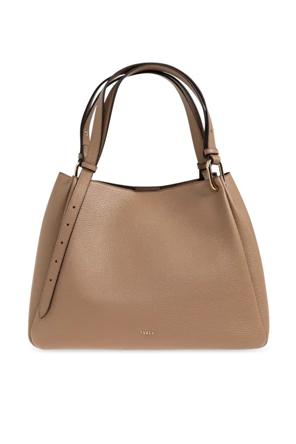 Furla Nuvola Leather Handheld And Shoulder Bag - Beige