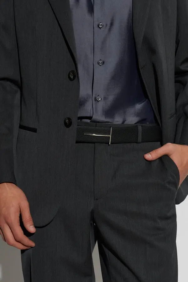 TOM FORD Double-sided Leather Belt With Metallic Buckle