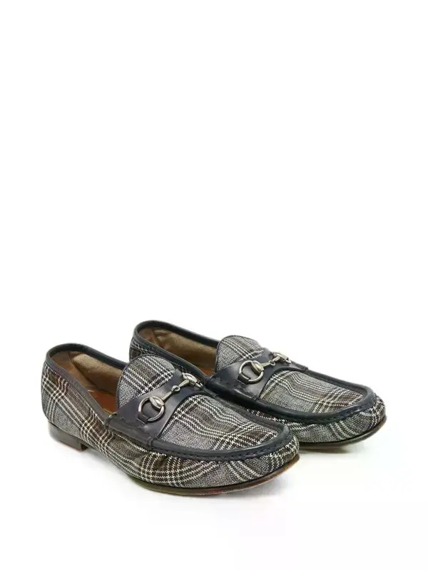 Gucci Horsebit Checked Loafers
