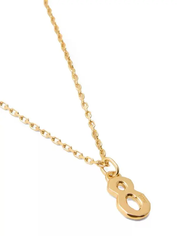 AMI Paris Hammered Number 8 Pendant Necklace - Gold