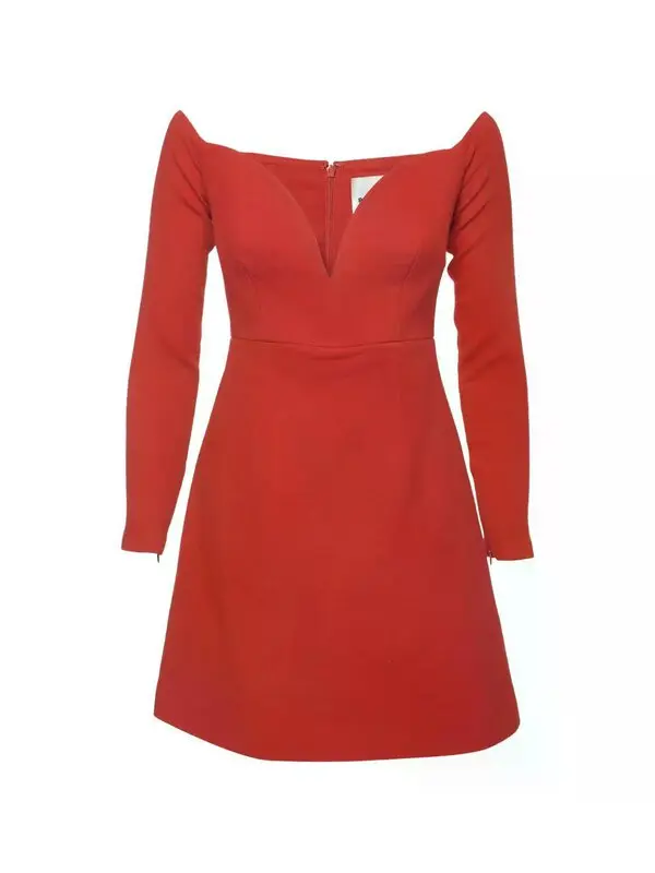 Roland Mouret Wool Bustier Long Sleeve Mini Dress