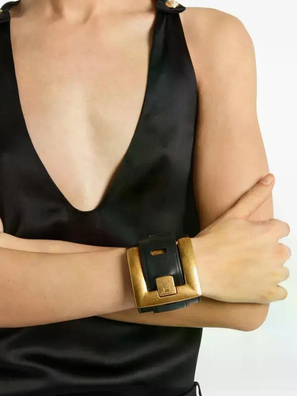 Balmain Anthem Smooth Leather Bracelet
