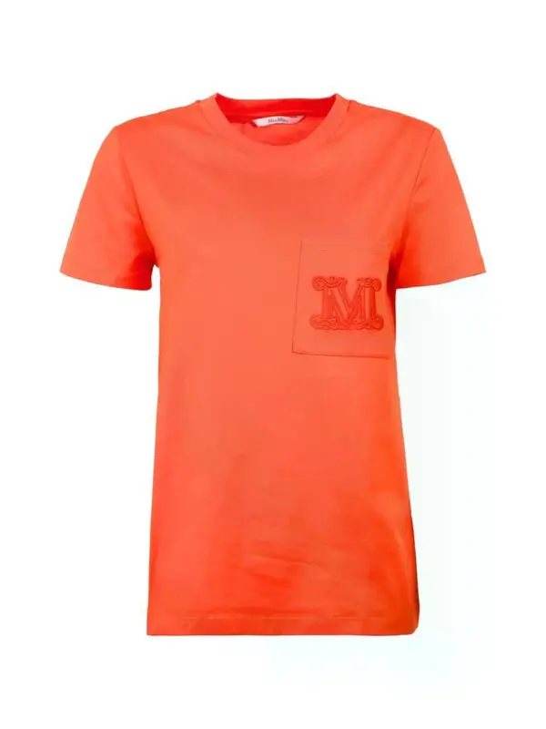 Max Mara Embroidered Logo Pocket T-shirt - Orange