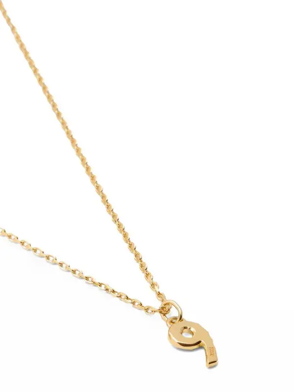 AMI Paris Hammered Number Pendant Necklace