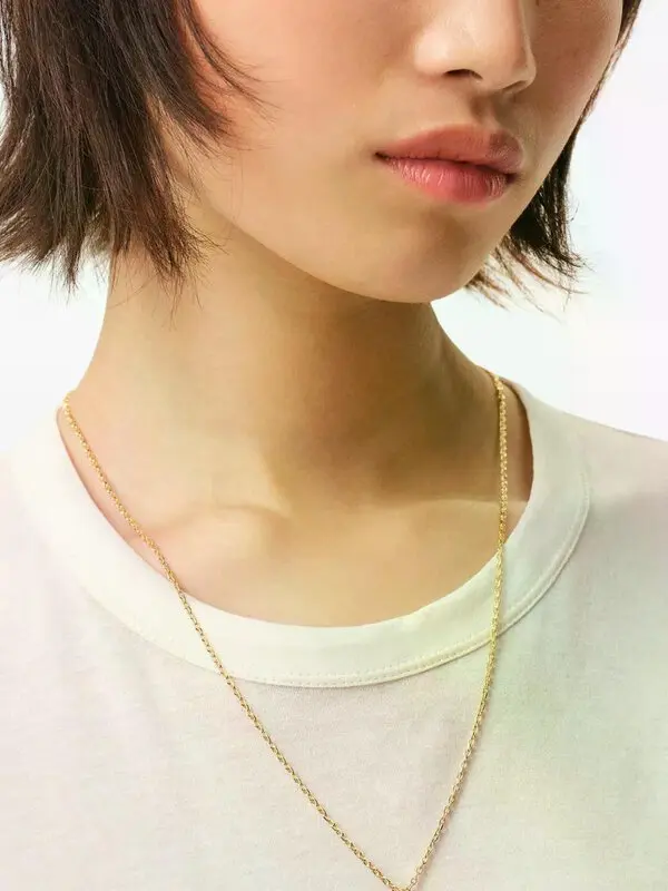 AMI Paris Hammered Number Pendant Necklace