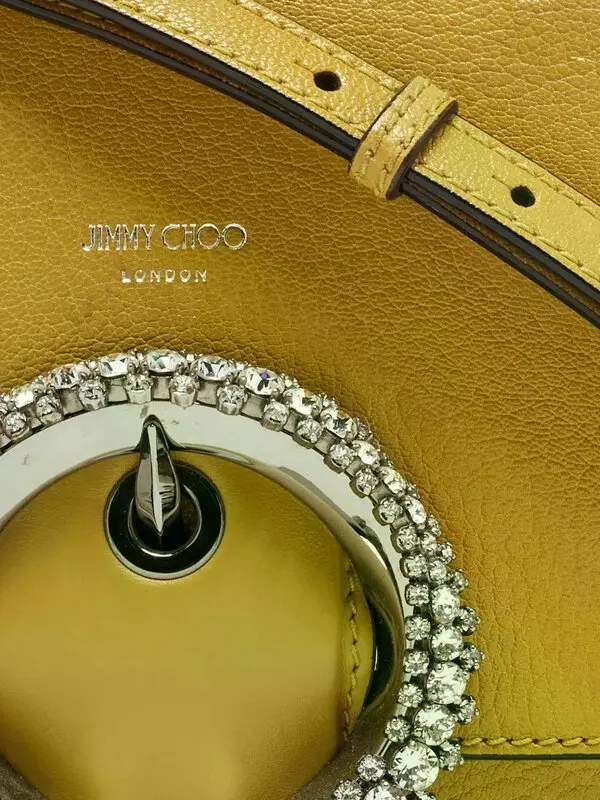 JIMMY CHOO Madeline Crystal Buckle Shoulder Bag - Yellow