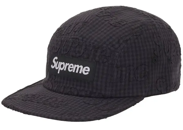 Supreme Monogram Gingham Camp Cap